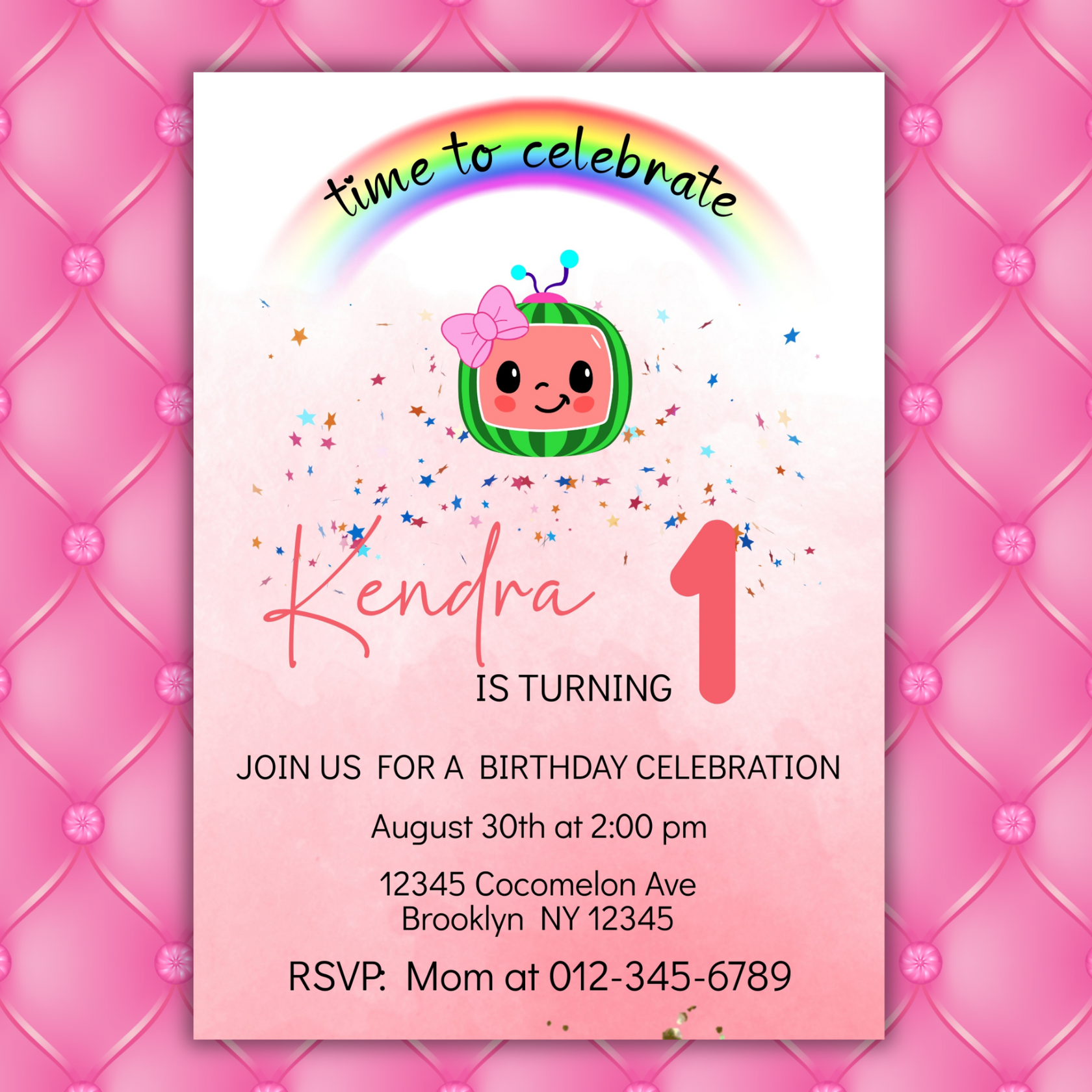 Cocomelon Birthday Invitation, Cocomelon Party Invite, Kids Birthday P ...